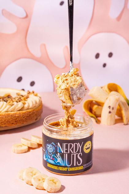 Bananas Foster Cheesecake Peanut Butter Treat | Nerdy Nuts