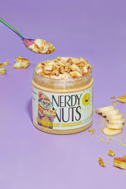 Bananas Foster Cheesecake Peanut Butter Treat | Nerdy Nuts