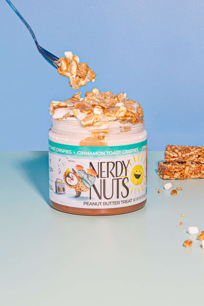 Cinnamon Toast Crispies Peanut Butter Treat | Nerdy Nuts
