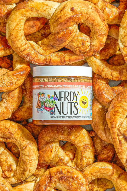 Cinnamon Toffee Pretzel Peanut Butter Treat | Nerdy Nuts