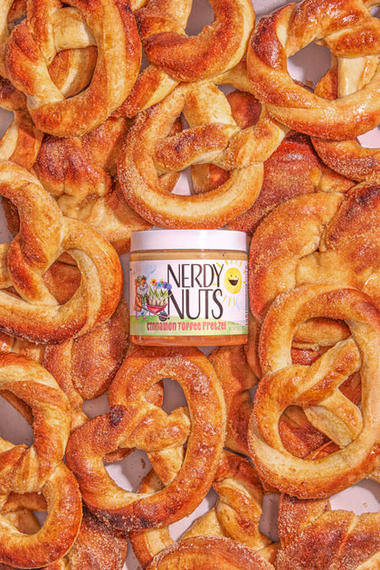 Cinnamon Toffee Pretzel Peanut Butter Treat | Nerdy Nuts