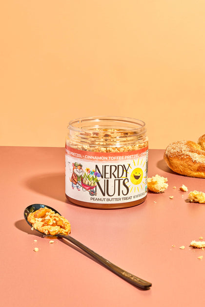 Cinnamon Toffee Pretzel Peanut Butter Treat | Nerdy Nuts