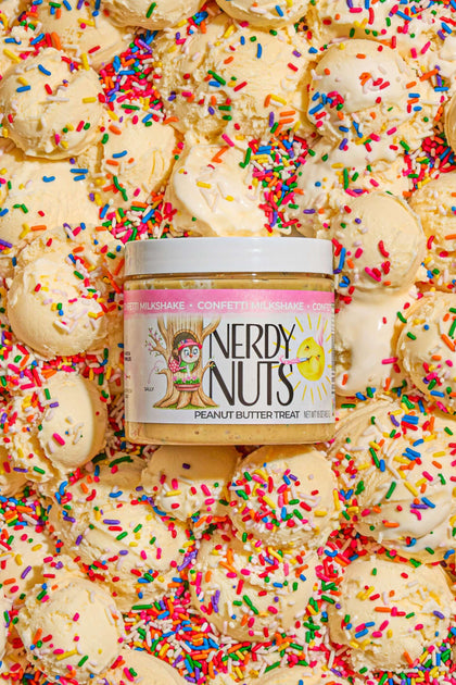 Confetti Milkshake Peanut Butter Treat | Nerdy Nuts