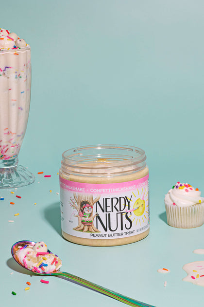 Confetti Milkshake Peanut Butter Treat | Nerdy Nuts