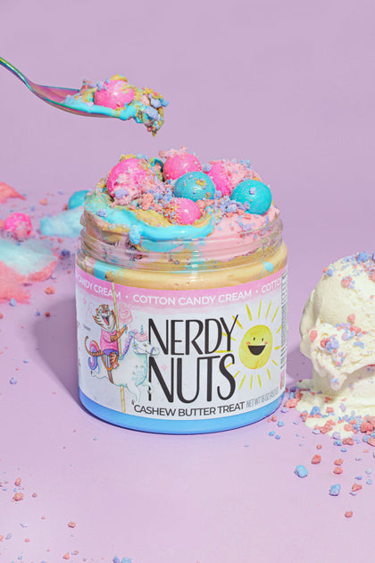 Cotton Candy Cream Cashew Butter Treat | Nerdy Nuts