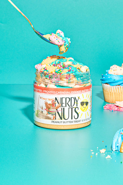 Frosted Carnival Cookie Batter Peanut Butter Treat | Nerdy Nuts