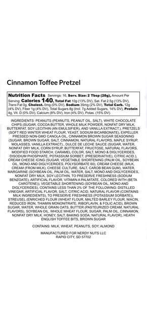 Cinnamon Toffee Pretzel Peanut Butter Treat | Nerdy Nuts