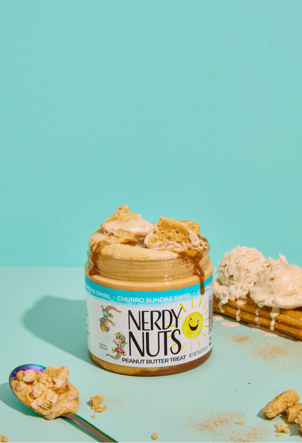 Churro Sundae Swirl Peanut Butter Treat | Nerdy Nuts